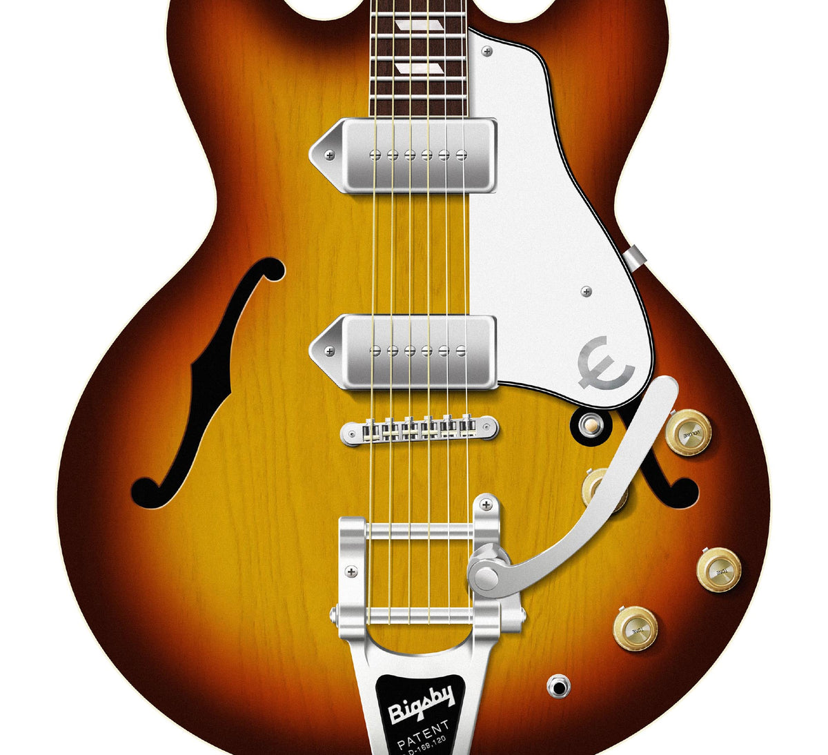 The Beatles Guitar Poster: George Harrison's Epiphone Casino Sunburst ...