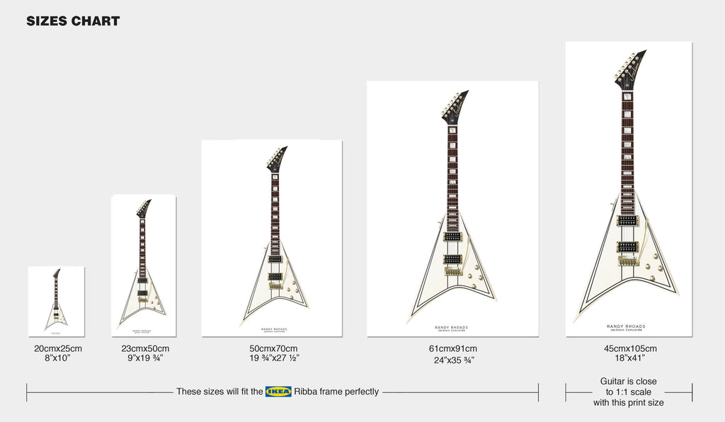 Randy Rhoads's Jackson Concorde Guitar Poster, Guitar Print, Guitar Ar ...