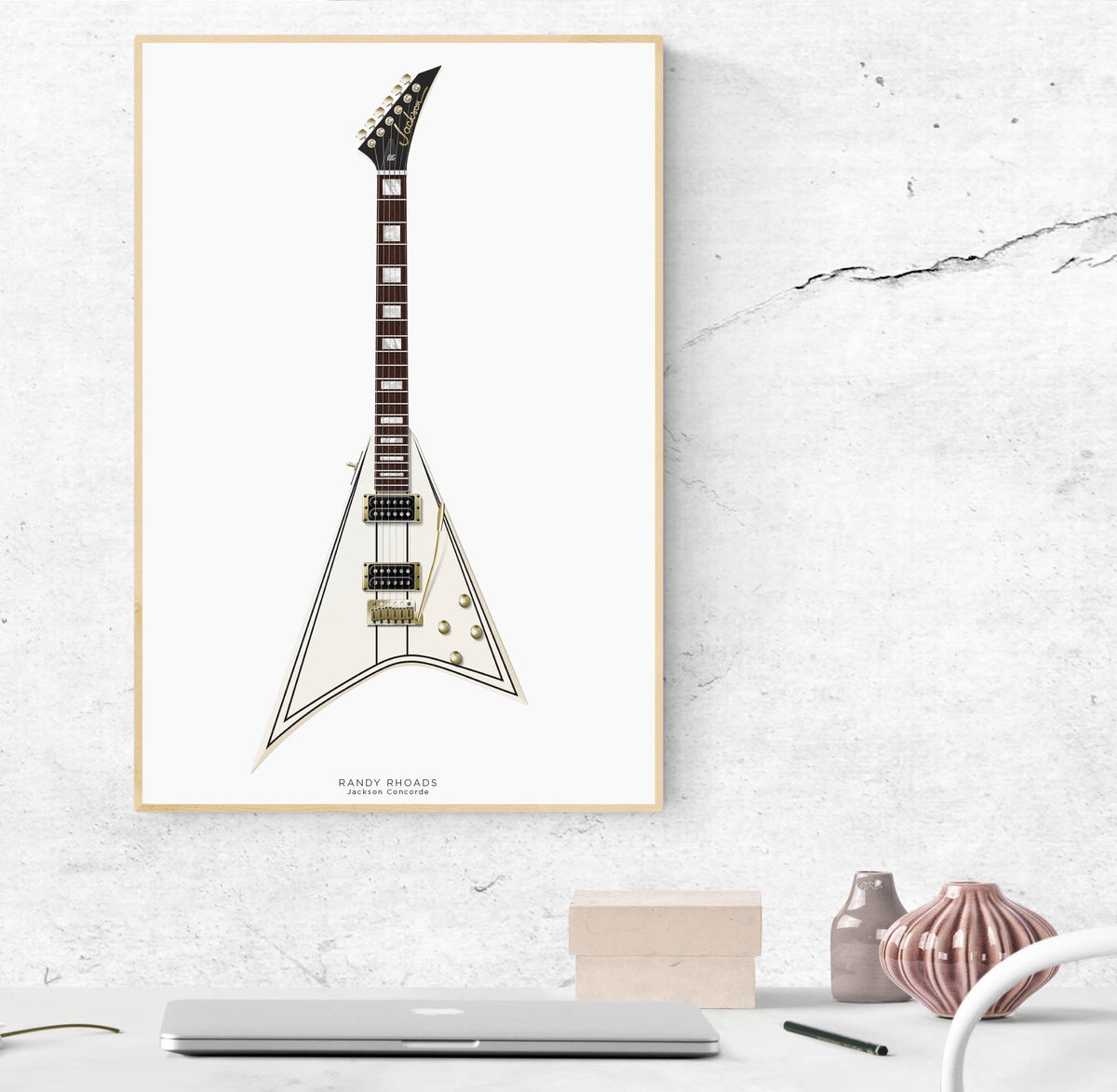 Randy Rhoads's Jackson Concorde Guitar Poster, Guitar Print, Guitar Ar ...