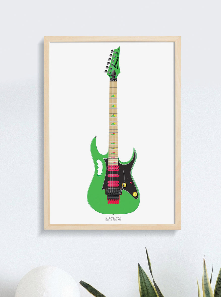 Steve Vai's Ibanez Jem 777 Guitar Poster, Guitar Print, Guitar Art, Wa ...